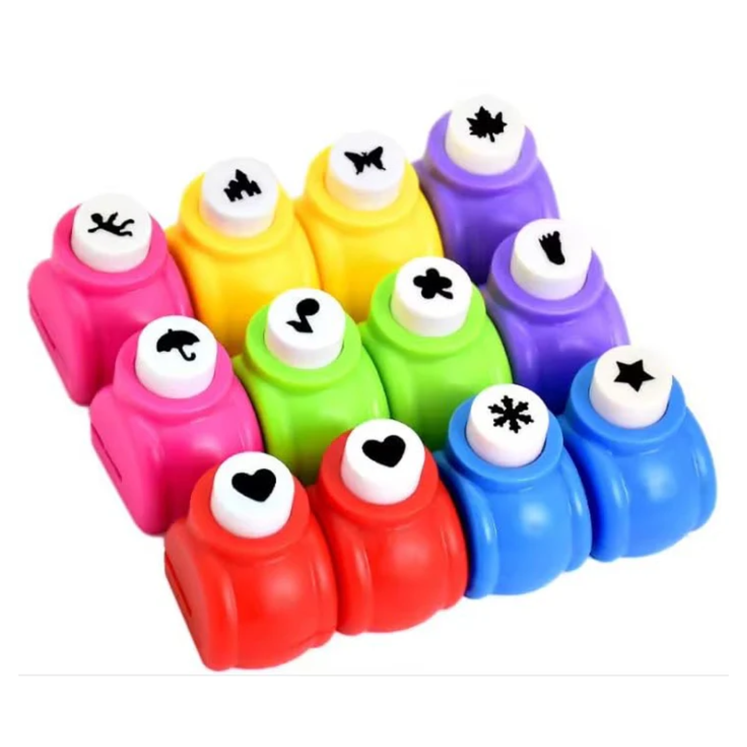 Snipp: 12-Piece Mini Craft Punch Kit – Shape Cutter Set for Scrapbooki