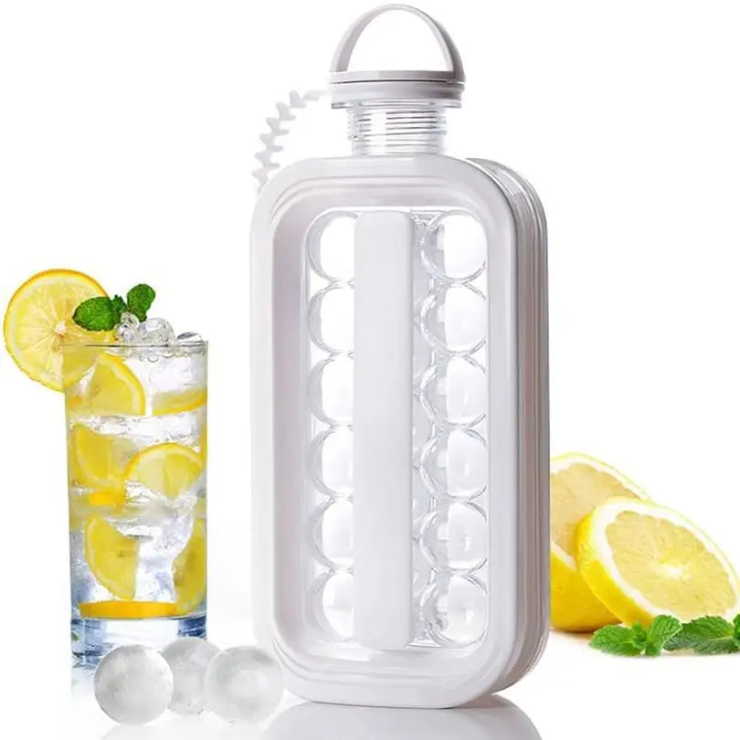 Frostee: 2-in-1 Ice Ball Maker Bottle with 17 Grids – Portable Freezer