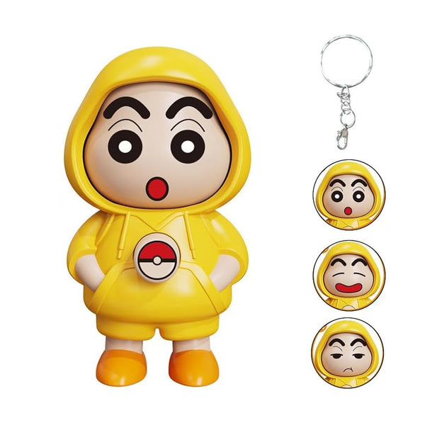 Chan: Crayon Shin-Chan Rotating Face Keychain | Cute Anime Mood Switch
