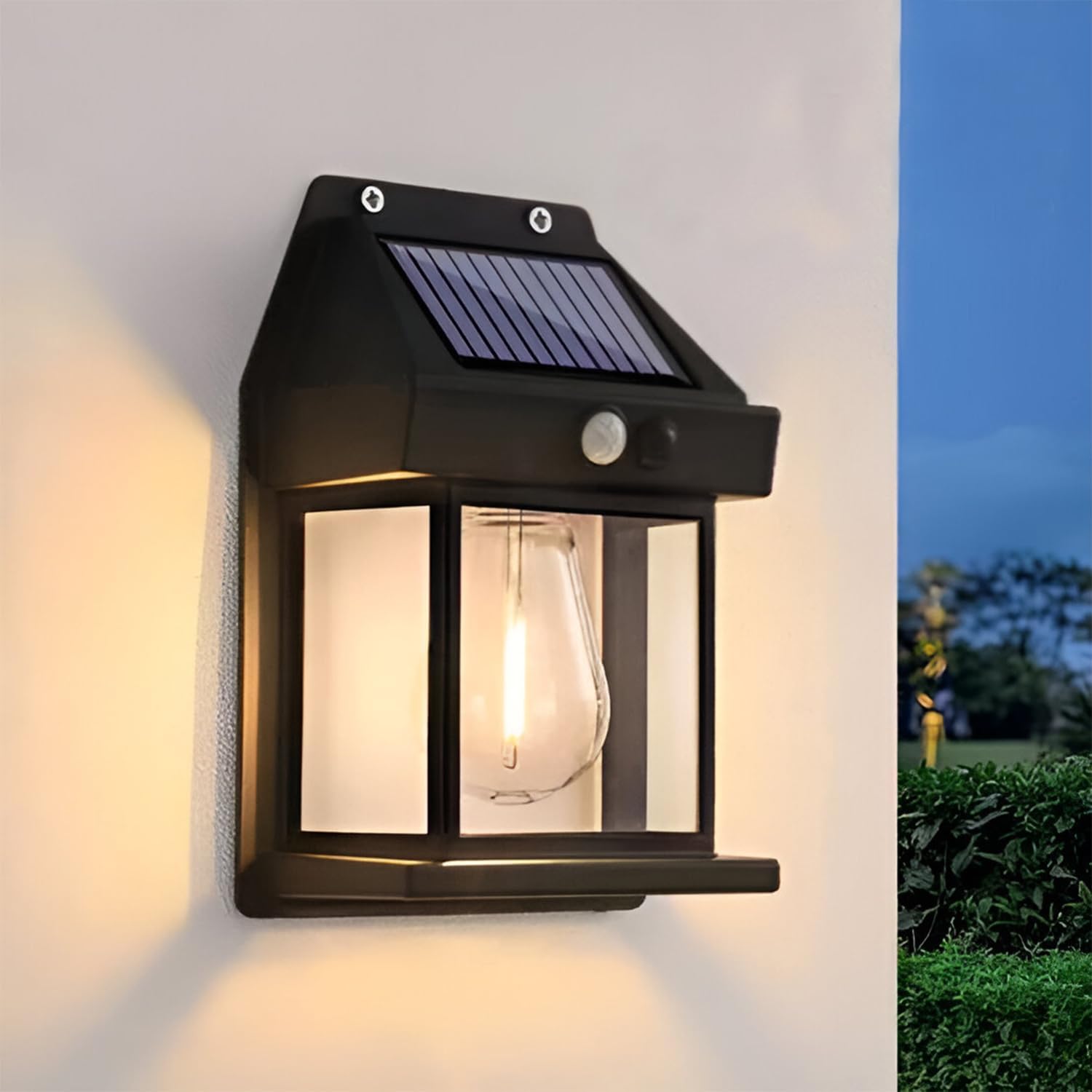 EcoGlow: Solar-Powered Motion Sensor LED Bulb with Auto Charging & Dus