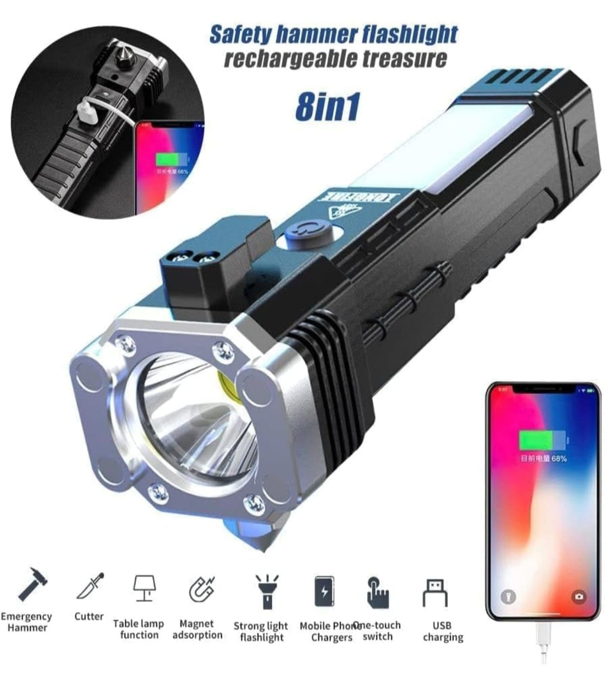 Torchii: Magnetic LED Emergency Rechargeable Torch & Cob Light with Wi
