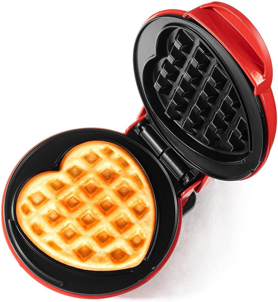LoveWaffle: Mini Heart-Shaped Waffle Maker with Non-Stick Plates & 350