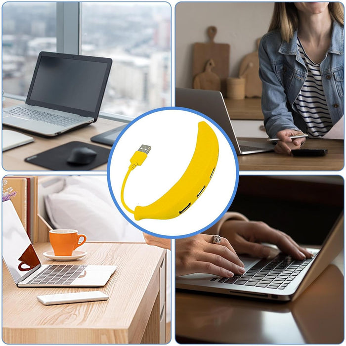 BananaHub: Quirky 4-Port USB 2.0 Hub with Cute Design, Sturdy Build Qu