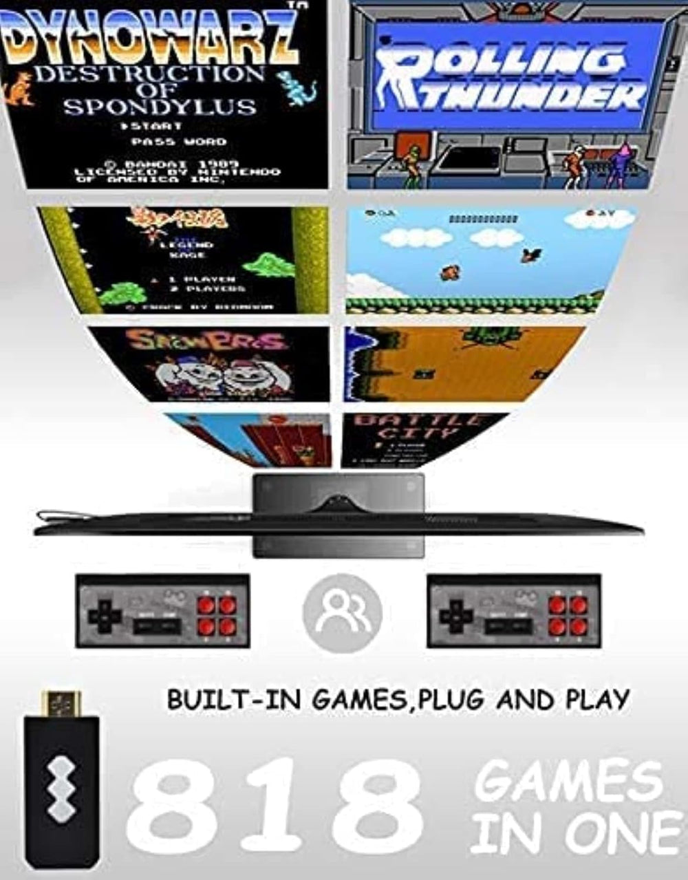 RetroTV: Ultimate 90s HDMI Retro Game Stick with Plug & Play Wireless