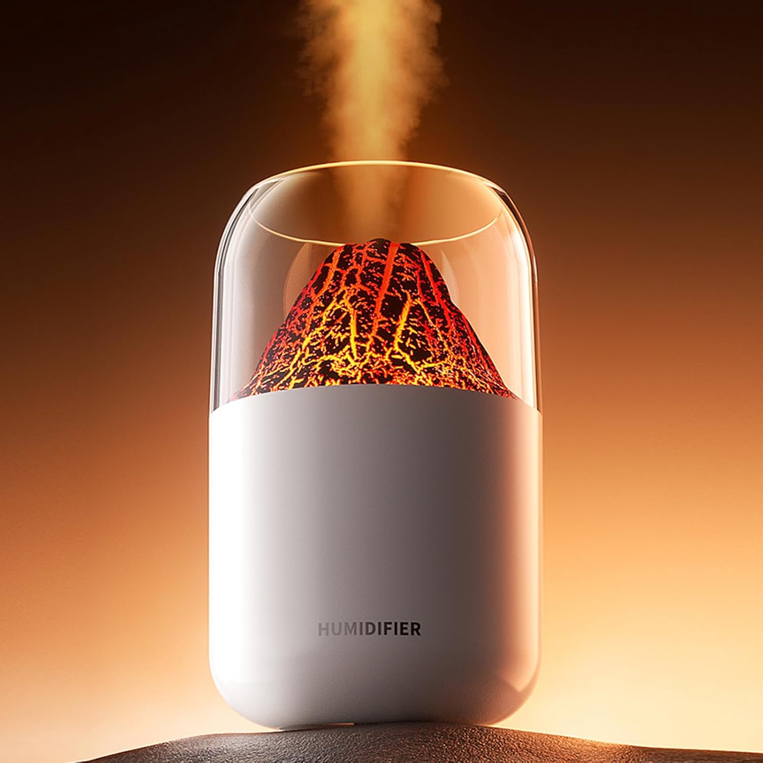 Mistyc: 300ml Mini Volcano Humidifier with USB Power, Dual Mist Modes