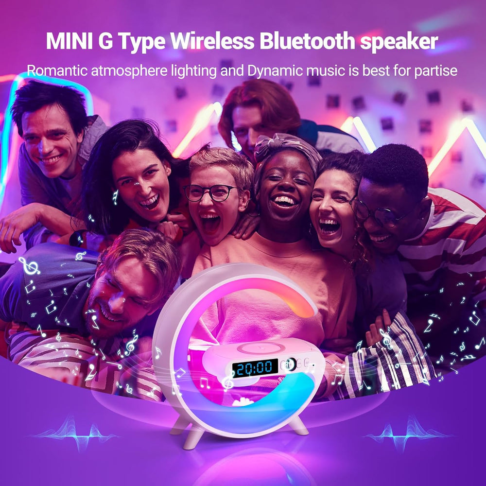 GoobleMini: G-Shaped RGB Atmosphere Lamp with 15W Wireless Charger, Bl