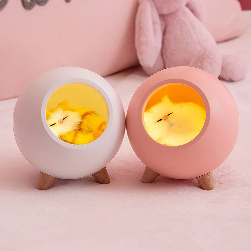Cozy: Cute Kitten Decorative Night Light with Type-C Charging, Recharg