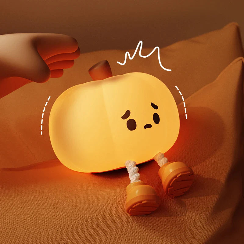 Pumkin: Portable Adorable Squishy Pumpkin Night Lamp with Dimmable LED