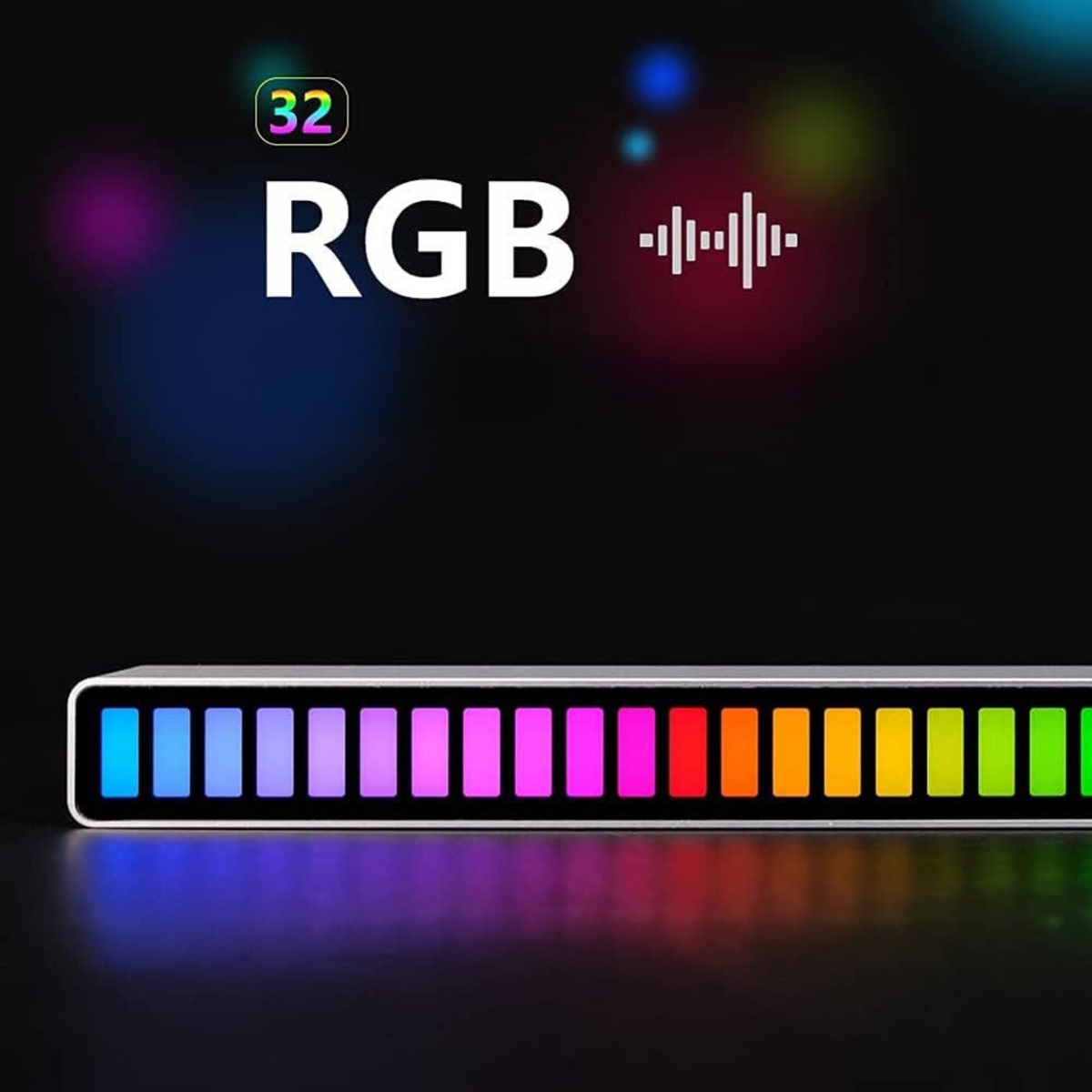 VibEQ: Sound Reactive RGB Light Bar, USB-C with In-built Mic & 32 Patt