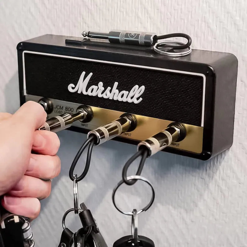 JackRack: Marshall-Style Wall Mounted Key Holder with 4 Guitar Amp Plu