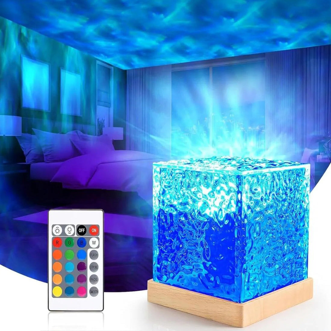 PrismCube: Soothing Ambient Ocean Wave Lamp with 3D Water Effect, 16-C
