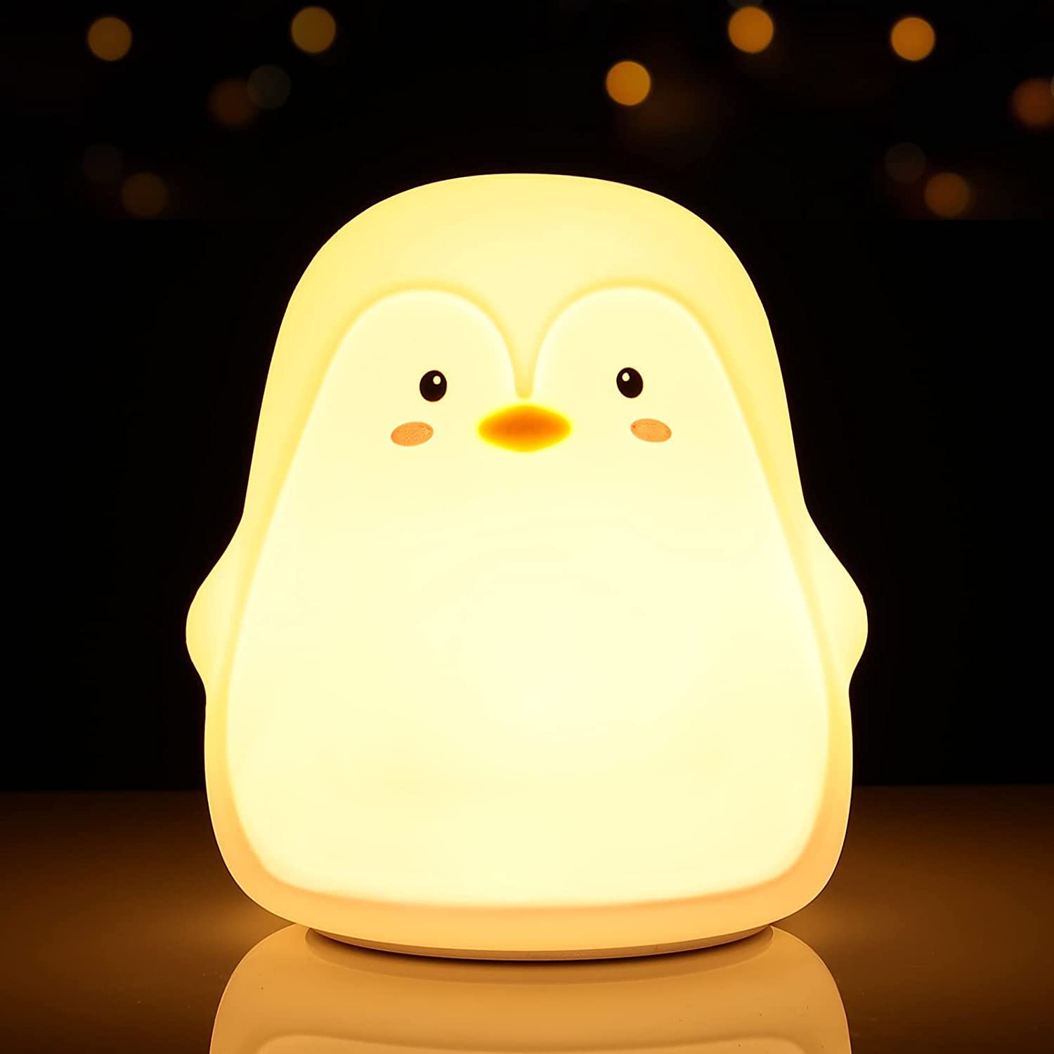 PengiGlow: Adorable Penguin Silicone Night Lamp with Rechargeable LED